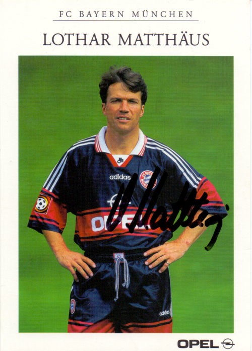 Autogramm von LOTHAR MATTHÄUS FC BAYERN Sammlerteil Autogramm Sammlerstück